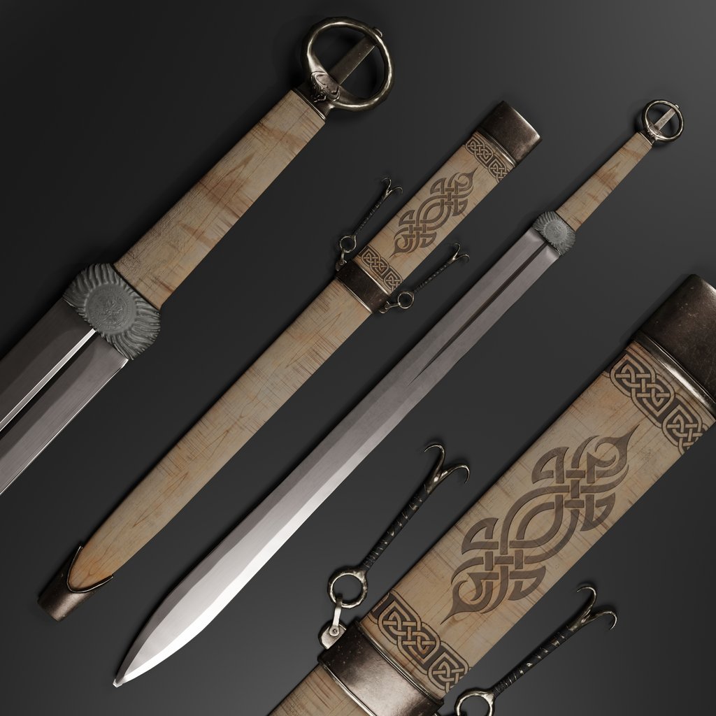 Sword and scabbard | Historical Weapons models | BlenderKit