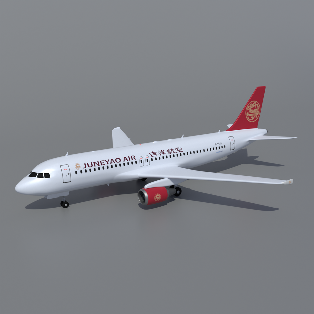 Airbus A320 Juneyao Air | Airplane models | BlenderKit