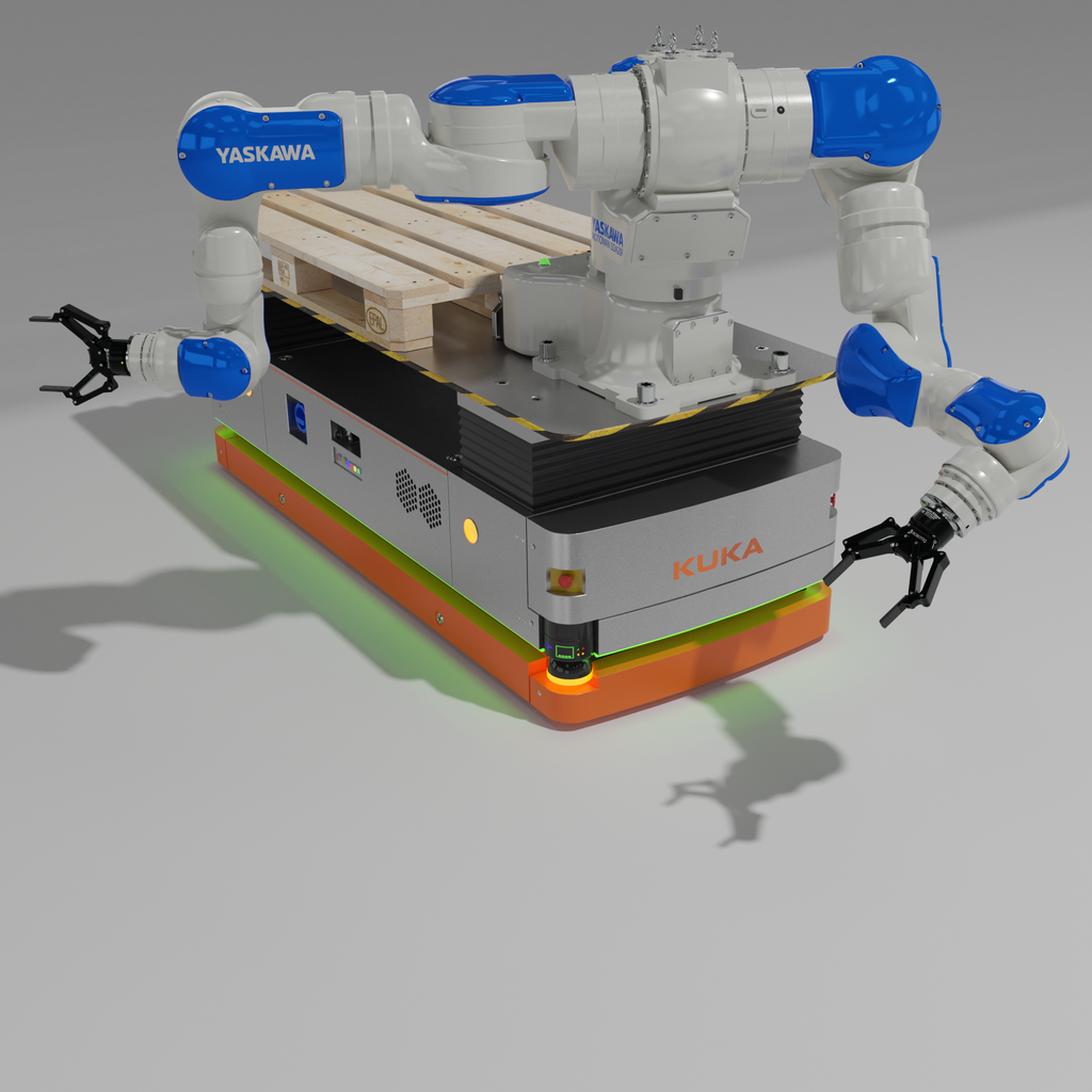 Robot SDA20F on KMP 1500 with bellows lifting device. | FREE Robotics models | BlenderKit