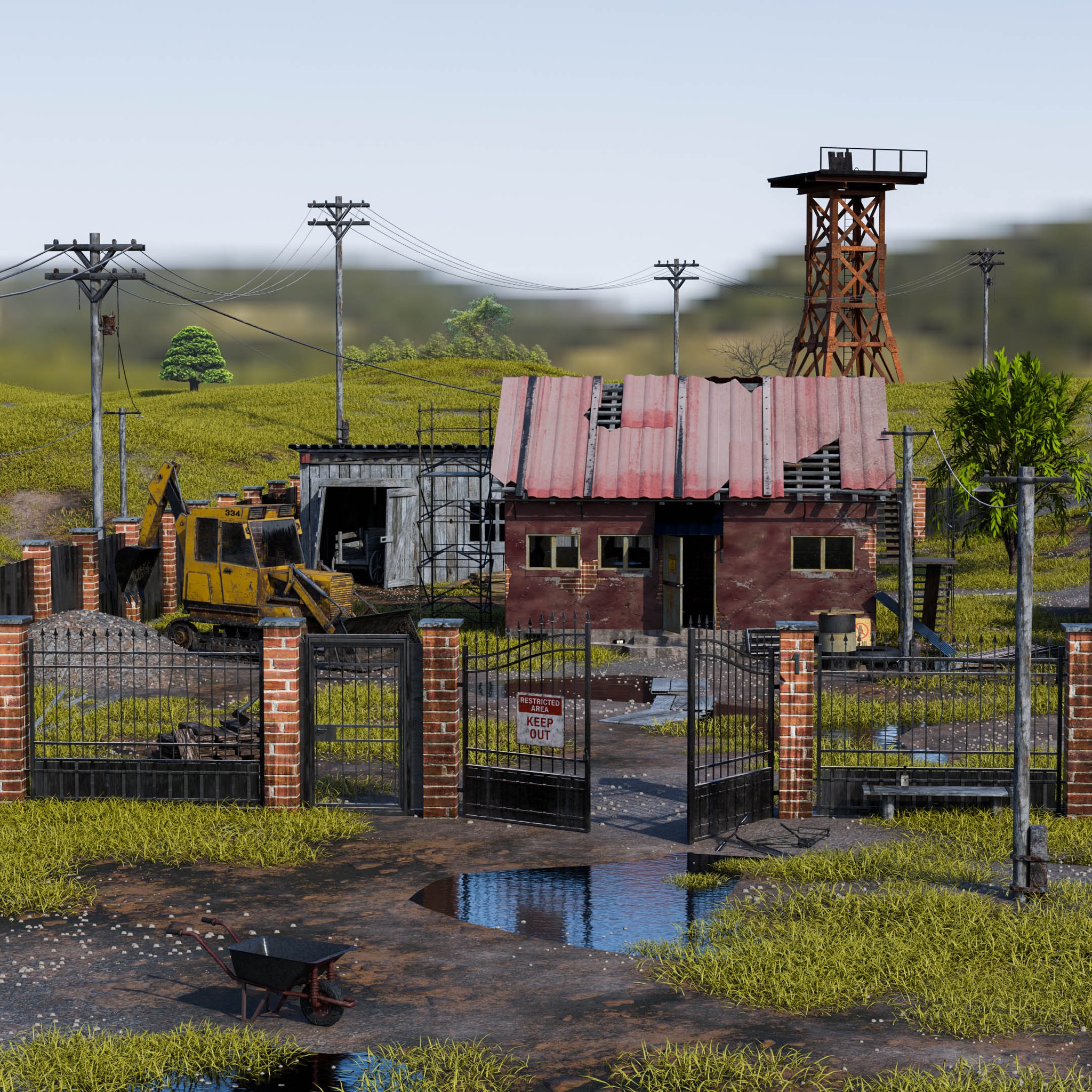 Abandoned Rural Construction Site | Rural scenes | BlenderKit