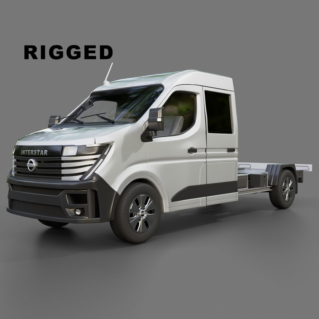 Nissan Interstar CrewCab Chassis | Trucks models | BlenderKit