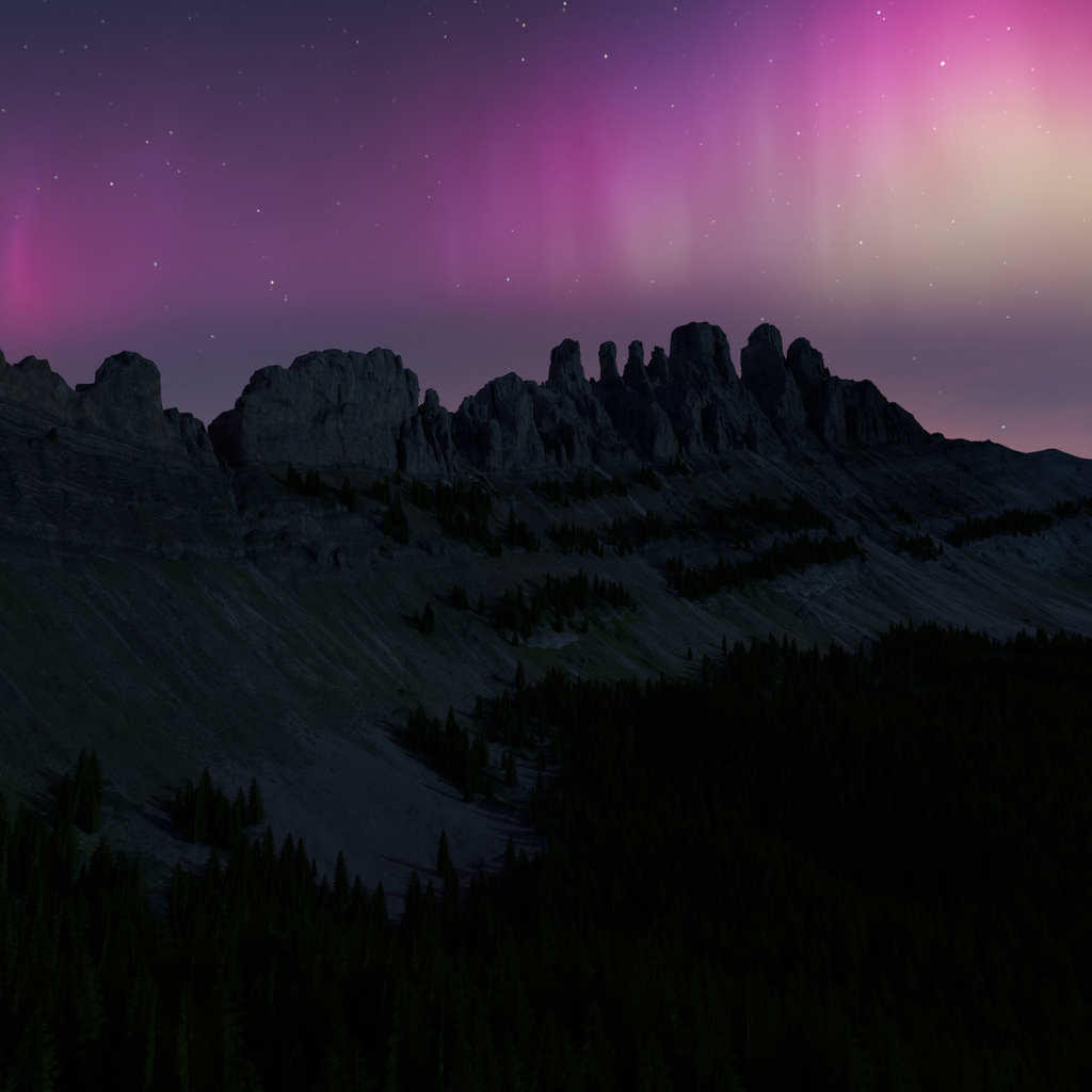 Rocky Mountain with Alpha Trees | Nature scenes | BlenderKit