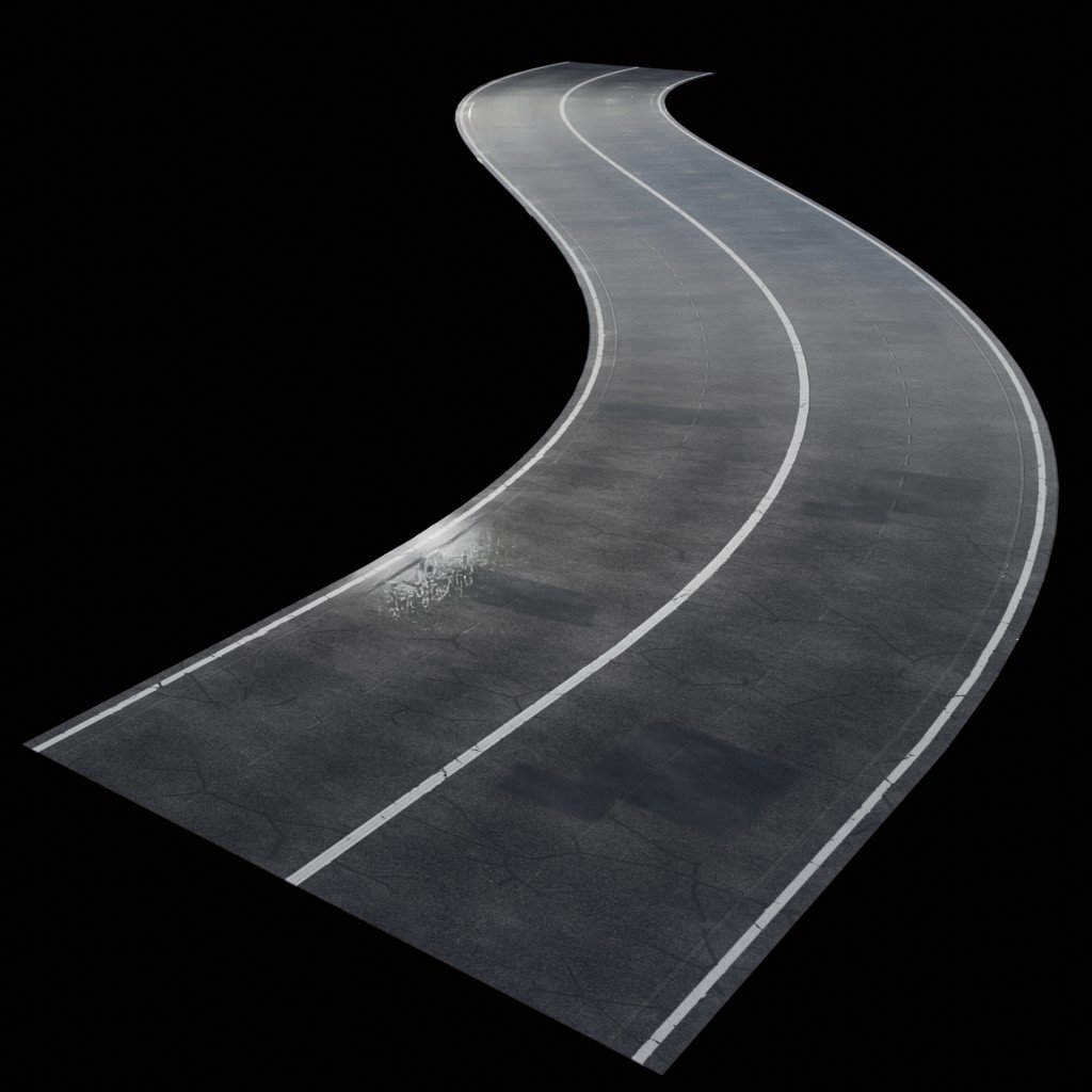 Wet highway | Transport models | BlenderKit