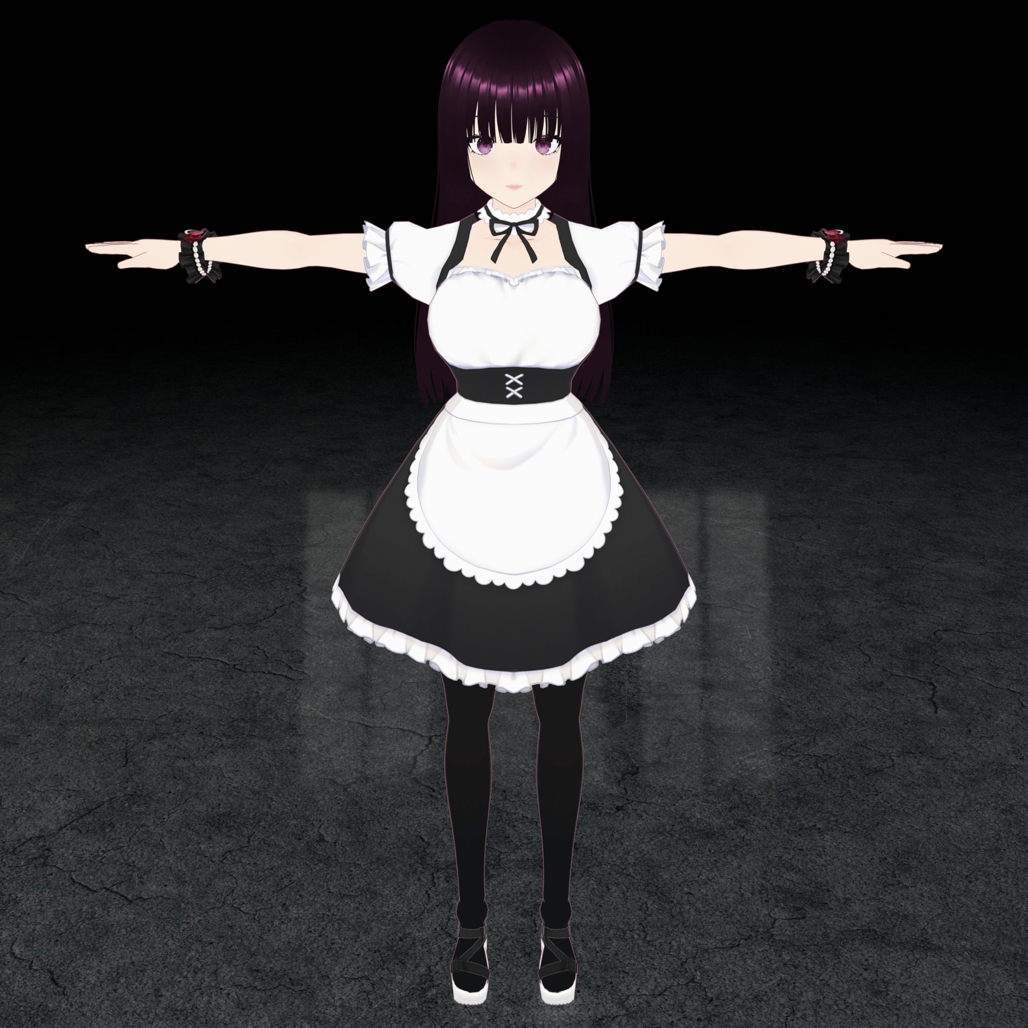 Rig Character Model - Maid | FREE Women models | BlenderKit