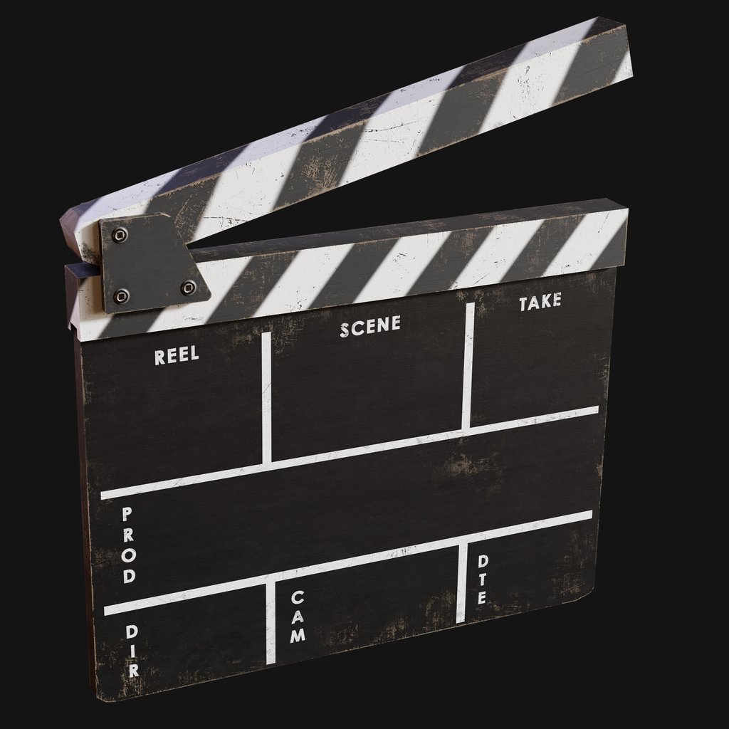 Traditional Film Clapperboard | Video devices models | BlenderKit