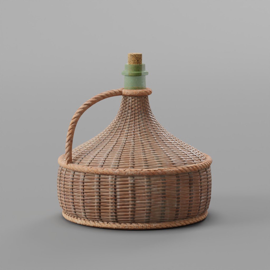 Medieval market bottles wicker | Containers models | BlenderKit