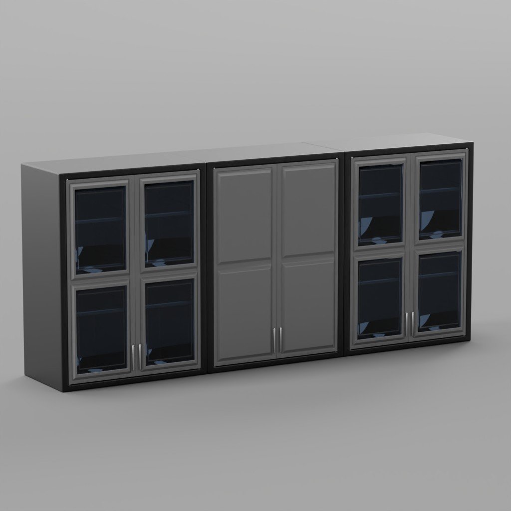Wall Shelves Kitchen Cabinet | FREE Kitchen Sets models | BlenderKit