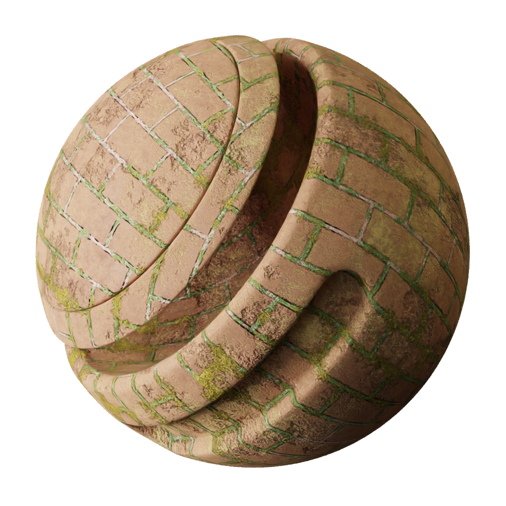 Procedural bricks With Moss | FREE bricks materials | BlenderKit