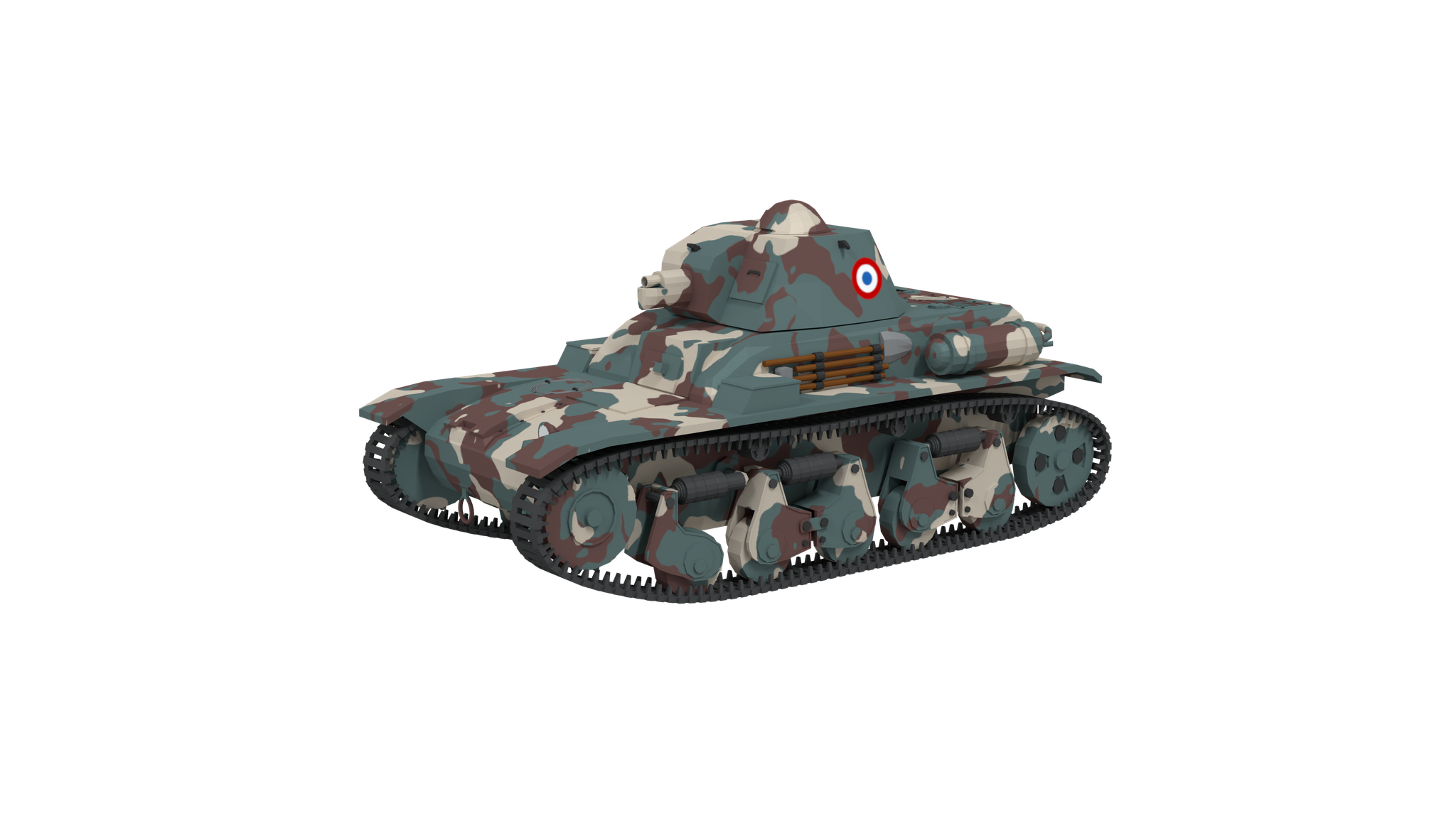 Low Poly Renault R35 Tank | Military Vehicles models | BlenderKit