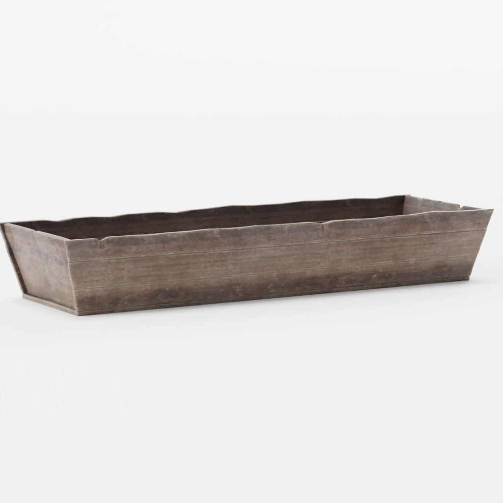 Wooden Trough | FREE Containers models | BlenderKit