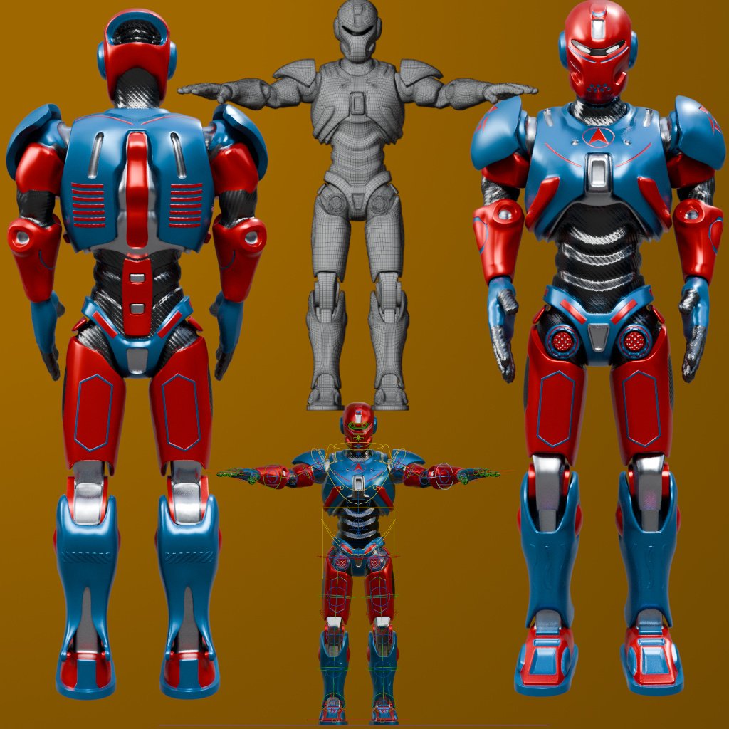 Robot Cop | Robots Characters models | BlenderKit