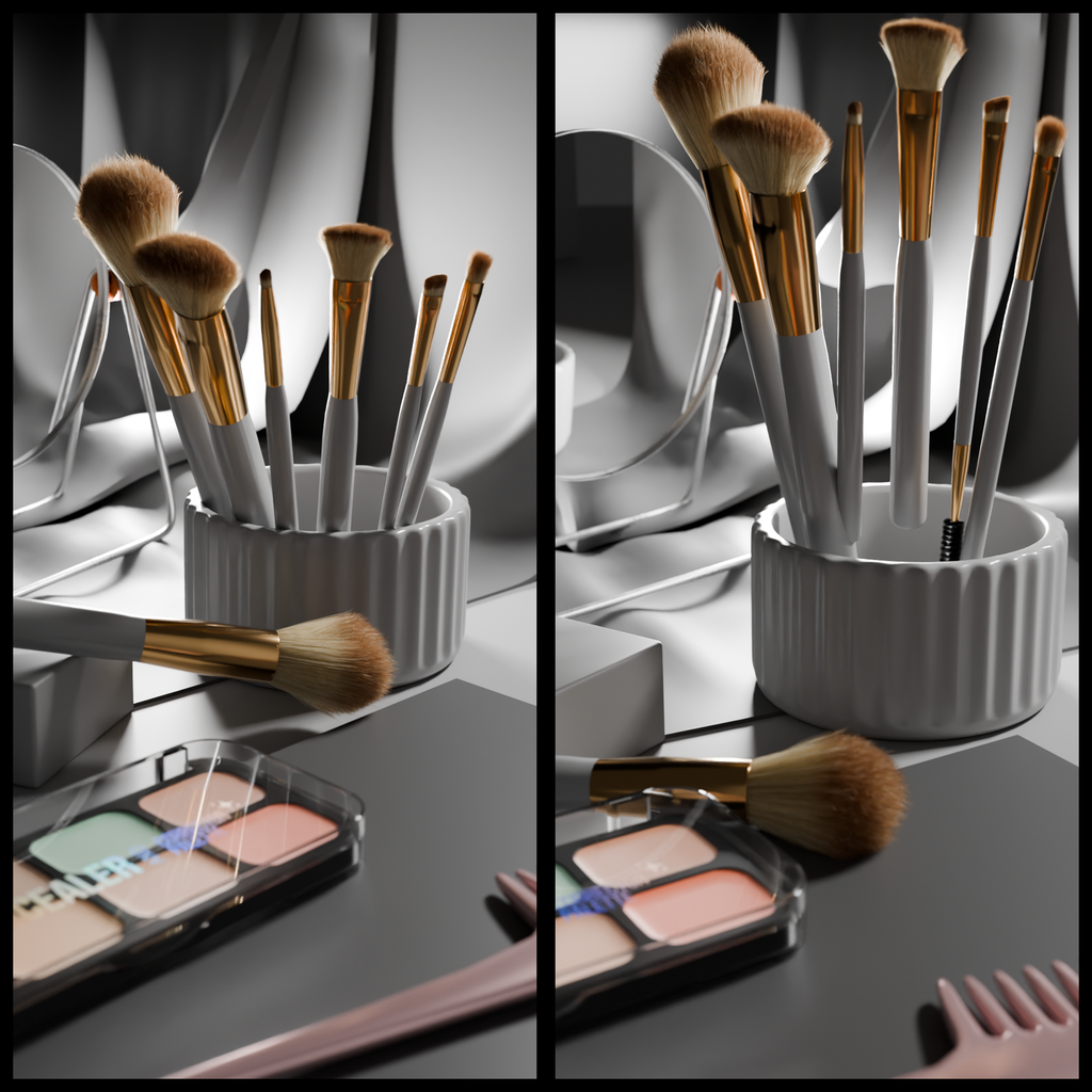 BlenderKit | Download the Makeup brushes cosmetics animation scene