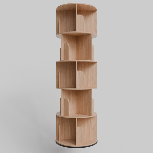 Modular Cylindrical Bookshelf | FREE Bookcases models | BlenderKit