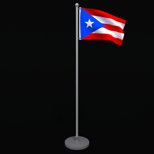 Animated Flag of Puerto Rico | Exterior Elements models | BlenderKit