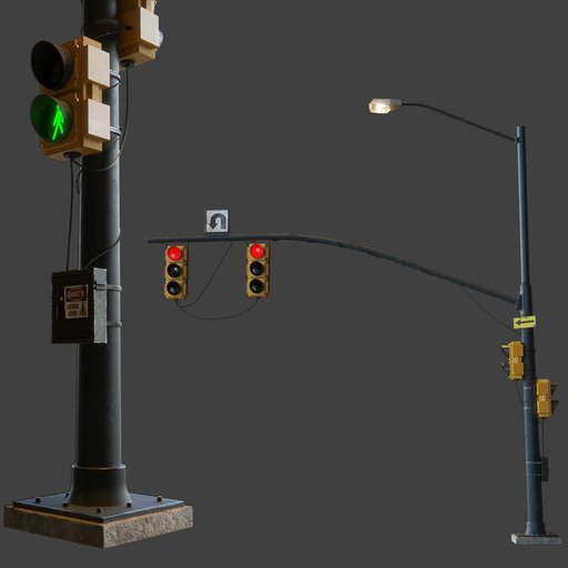 BlenderKit | Download the Traffic light 01 model