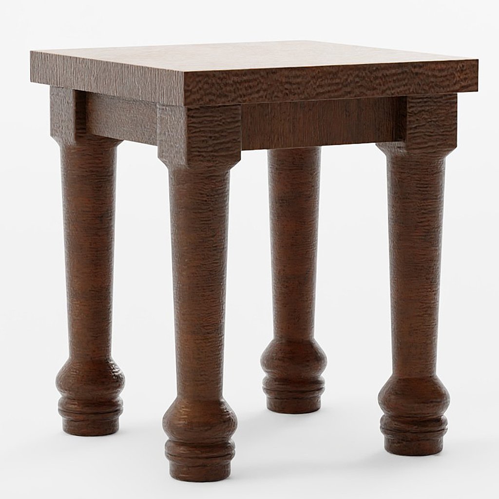 Oak Stool | Tables models | BlenderKit