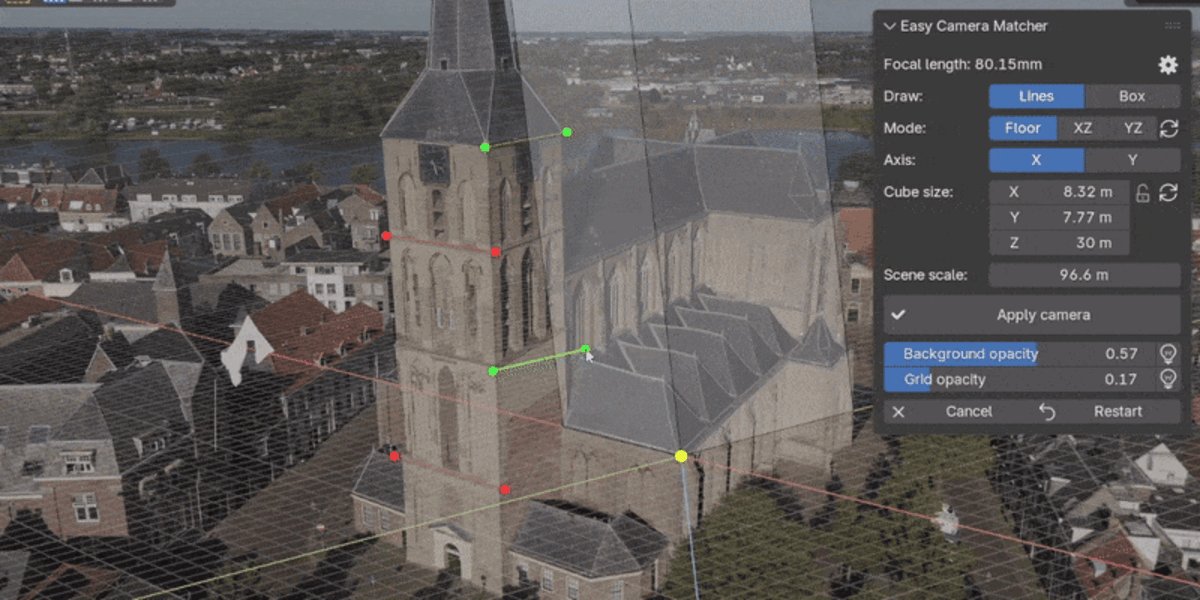 Easy Camera Matcher | Scene add-ons | Blendkit