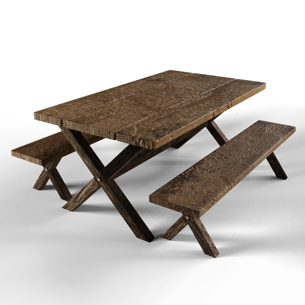 BlenderKit | Download the FREE Old Dining Table model