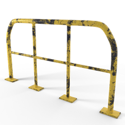 Industrial Street Handrail Worn 4K | FREE Industrial models | BlenderKit