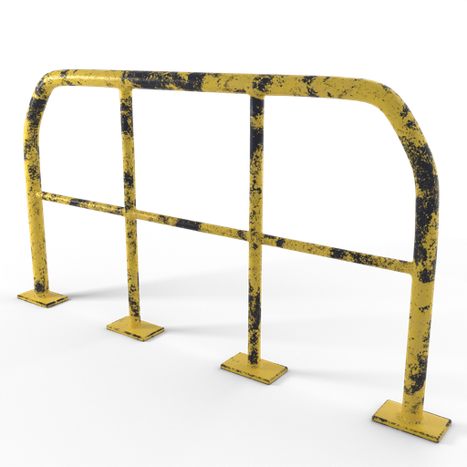 Industrial Street Handrail Worn 4K | FREE Industrial models | BlenderKit