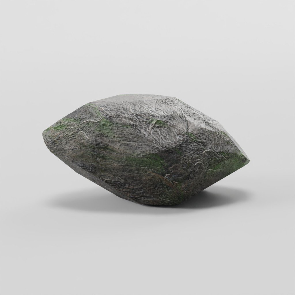 Low-poly Boulder Rock | Terrains models | BlenderKit