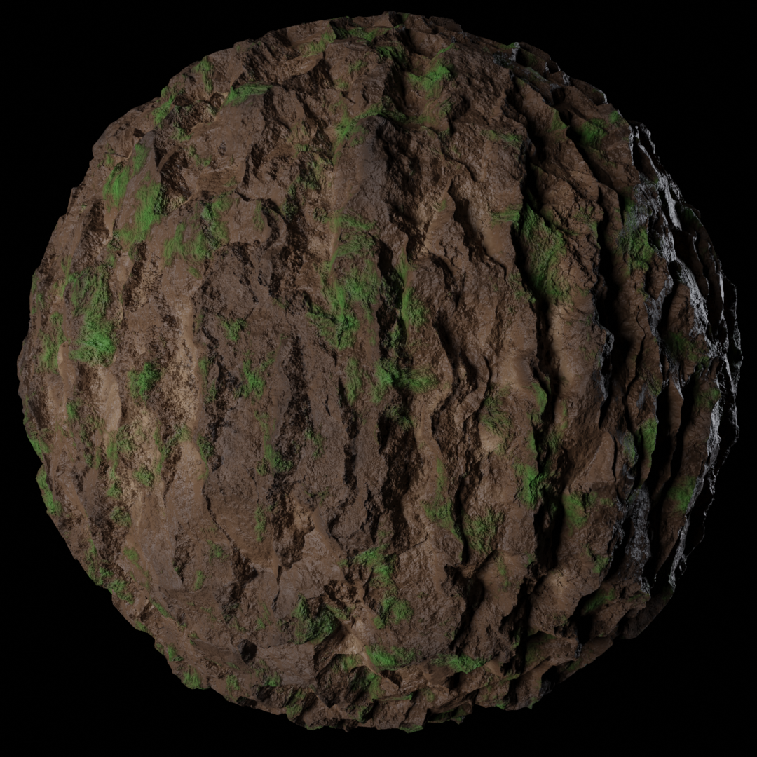 Procedural Tree Bark with Moss | FREE organic materials | BlenderKit