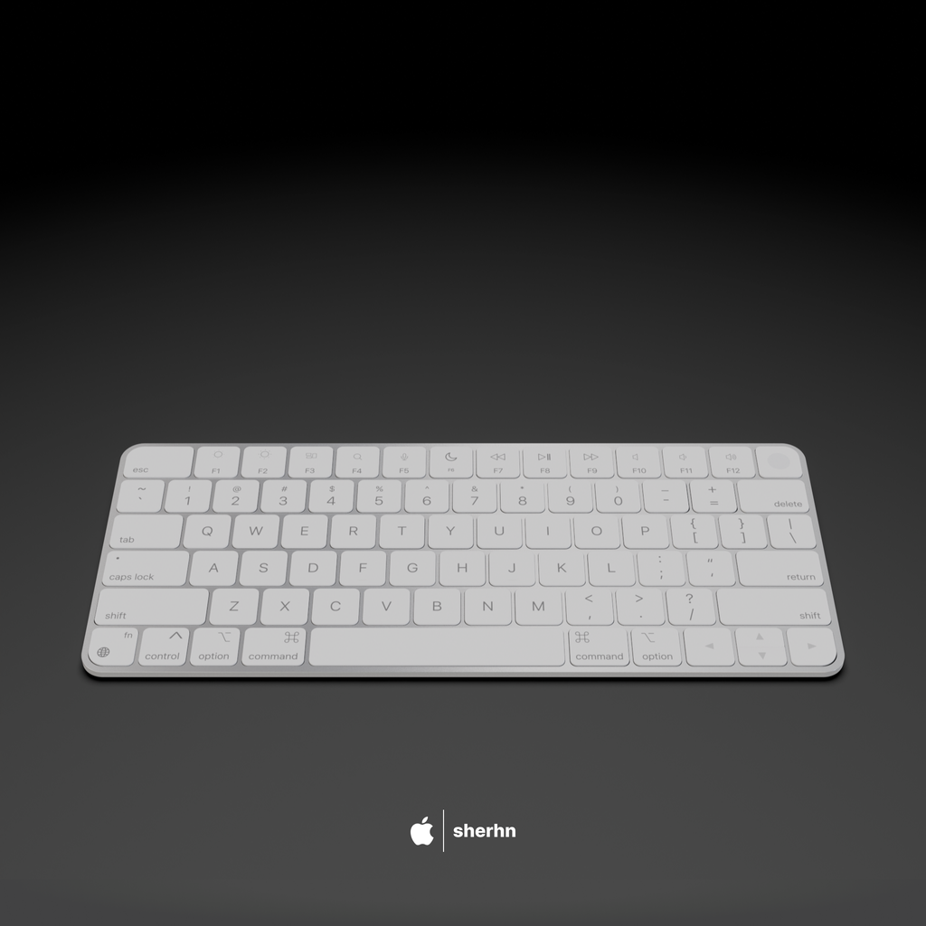 Apple Magic Keyboard Short (White) | Keyboards models | BlenderKit