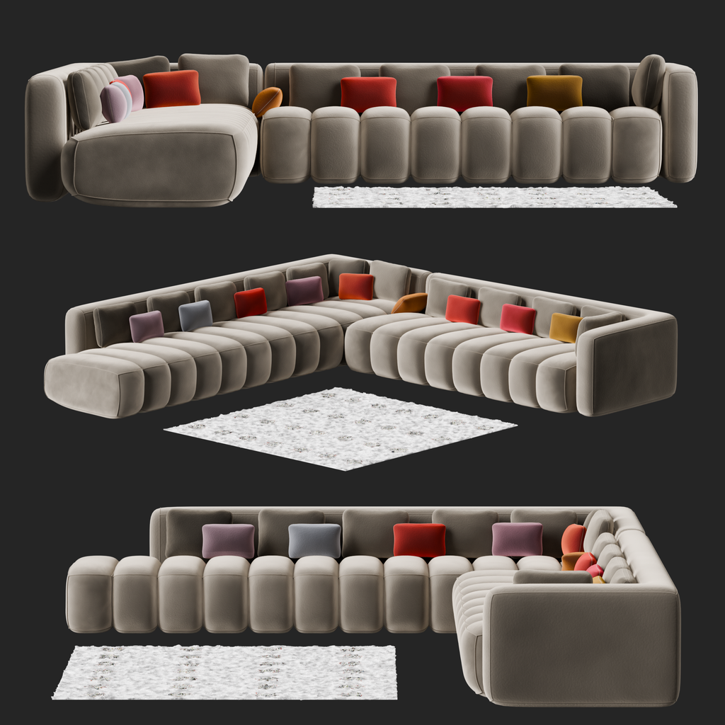 Sofa Corner with Carpet | FREE Sofas models | BlenderKit
