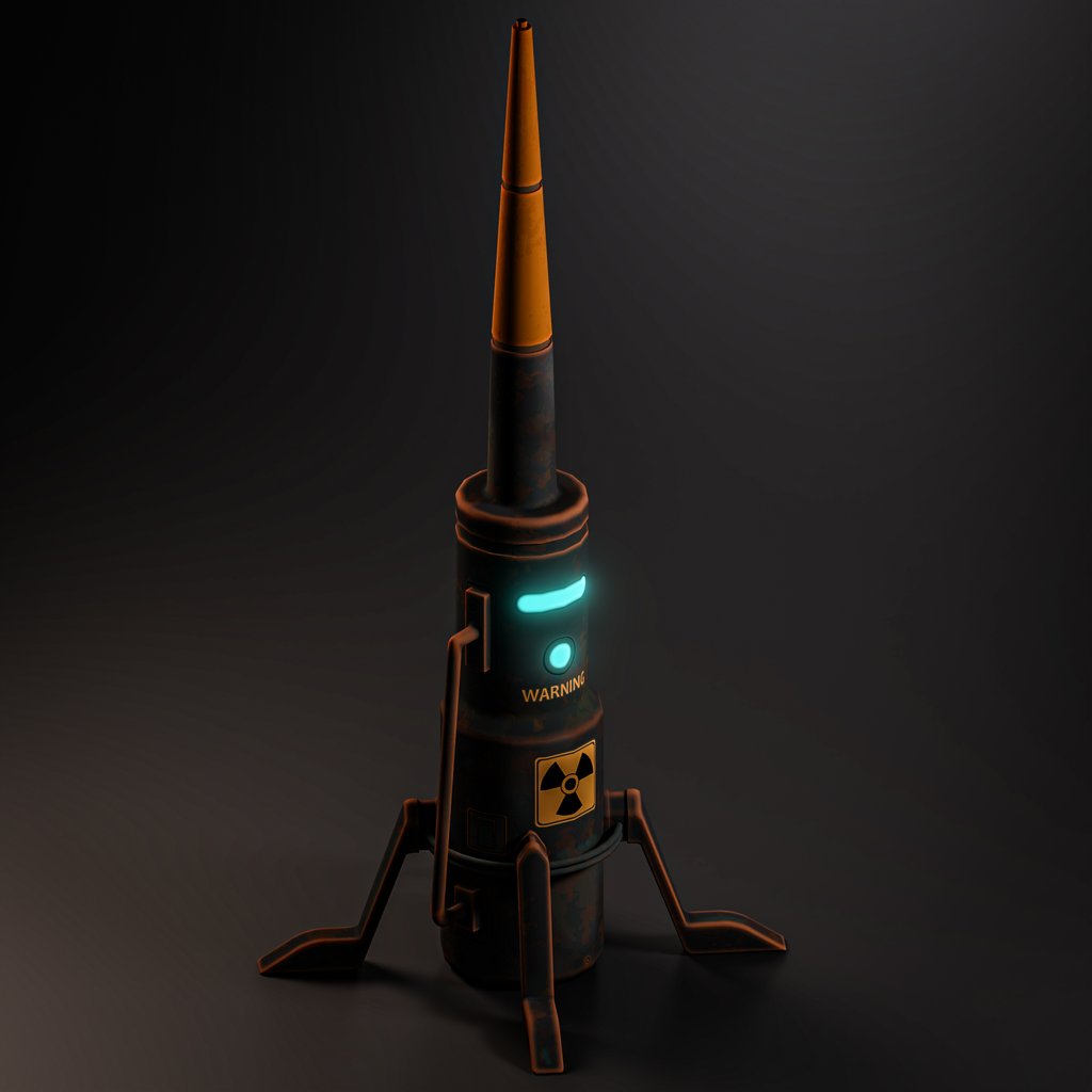 Sci-Fi Radioactive Warning Beacon | Miscellaneous models | BlenderKit