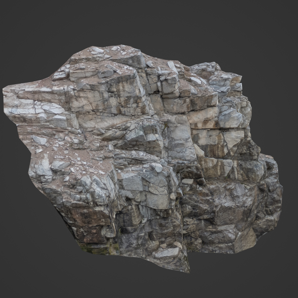 BlenderKit | Download the Low Poly Rocky Cliff 3 model