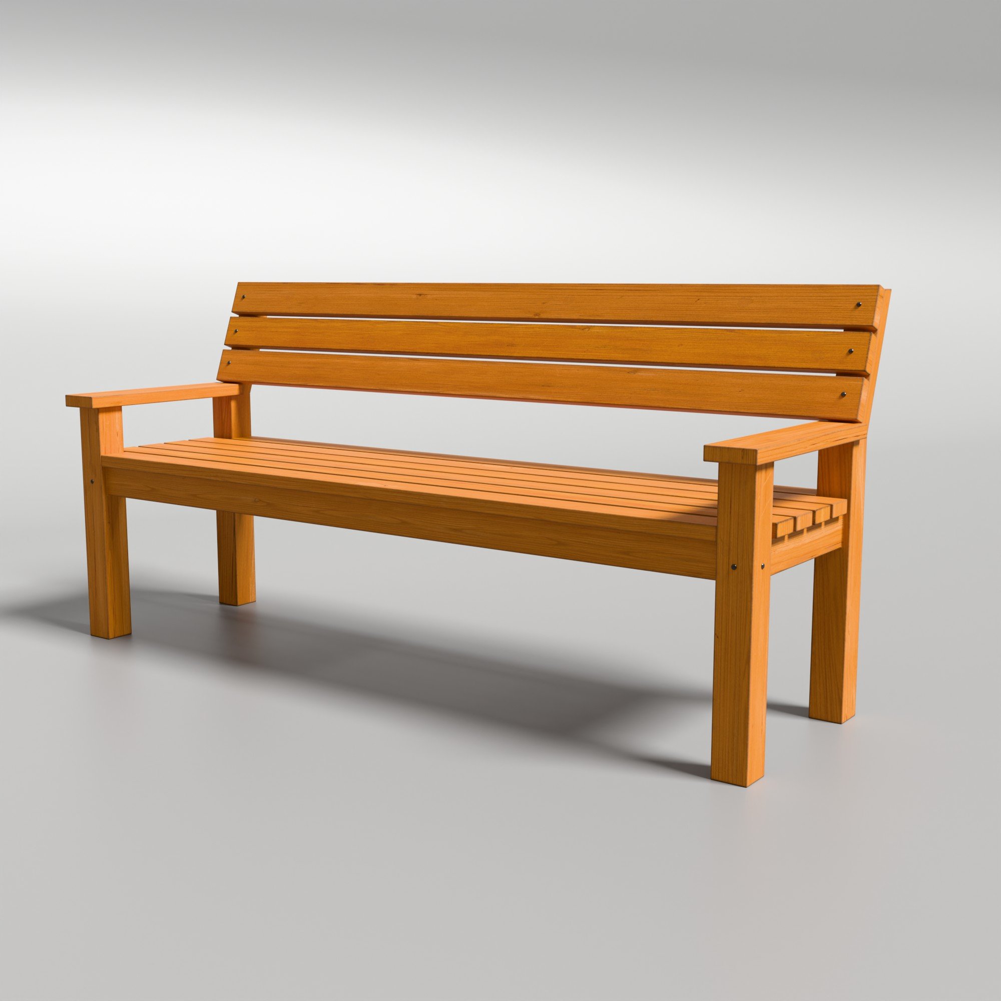 Wooden Bench | Outdoor Furniture models | BlenderKit