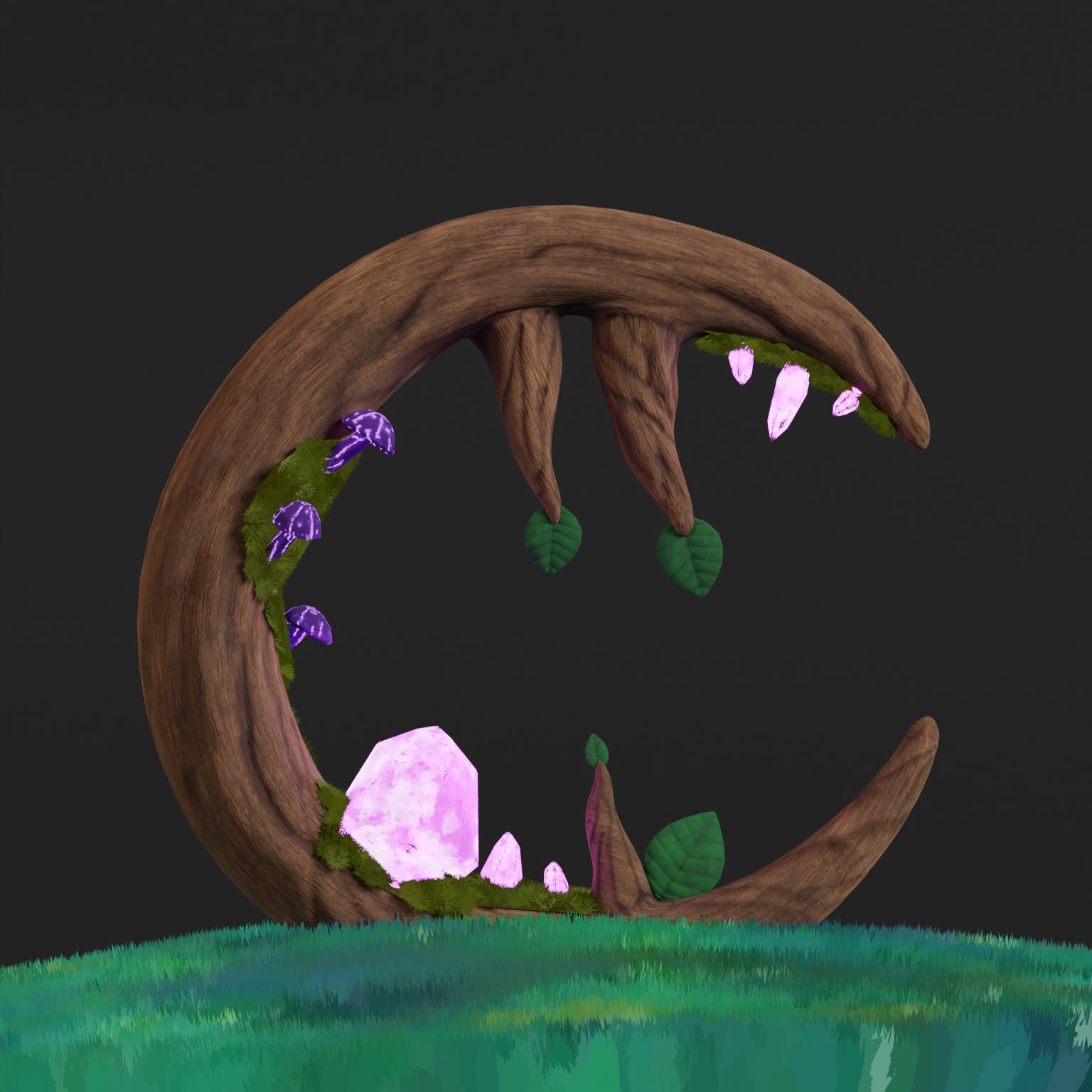 Wooden moon | Trees models | BlenderKit