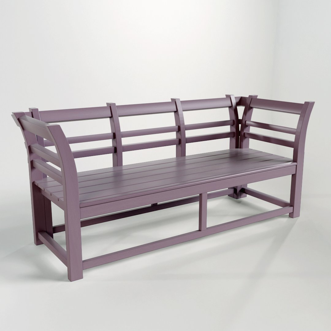 Simple Painted Timber Garden Bench | Benches models | BlenderKit