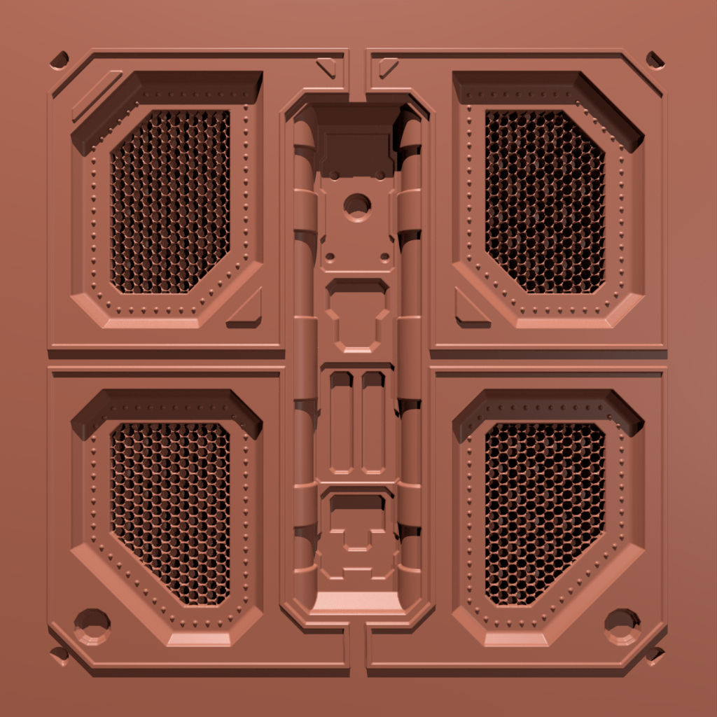 Sci-Fi Panel | 3D industrial brushes | BlenderKit