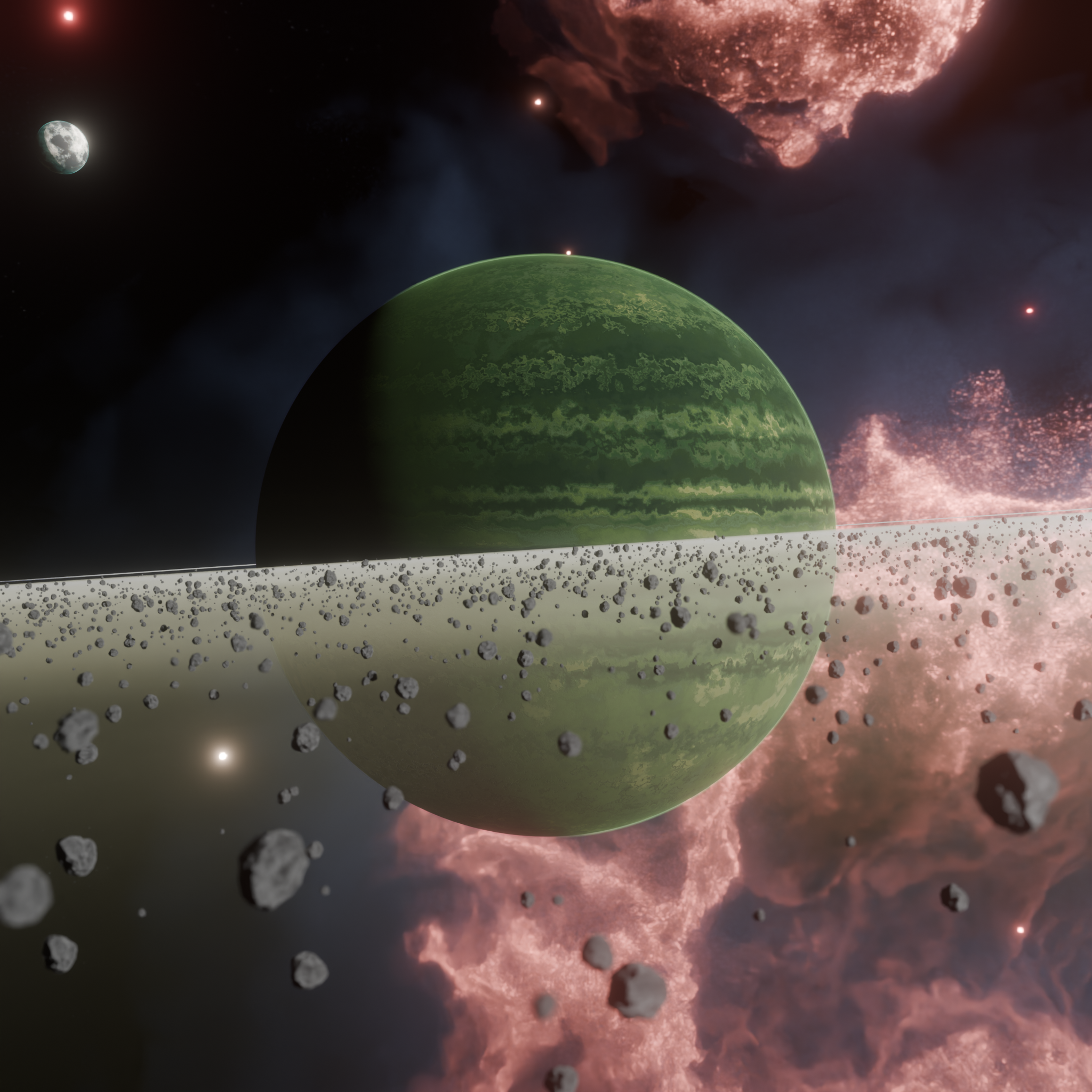 Gas Giant Ring System - Animated | Science scenes | BlenderKit