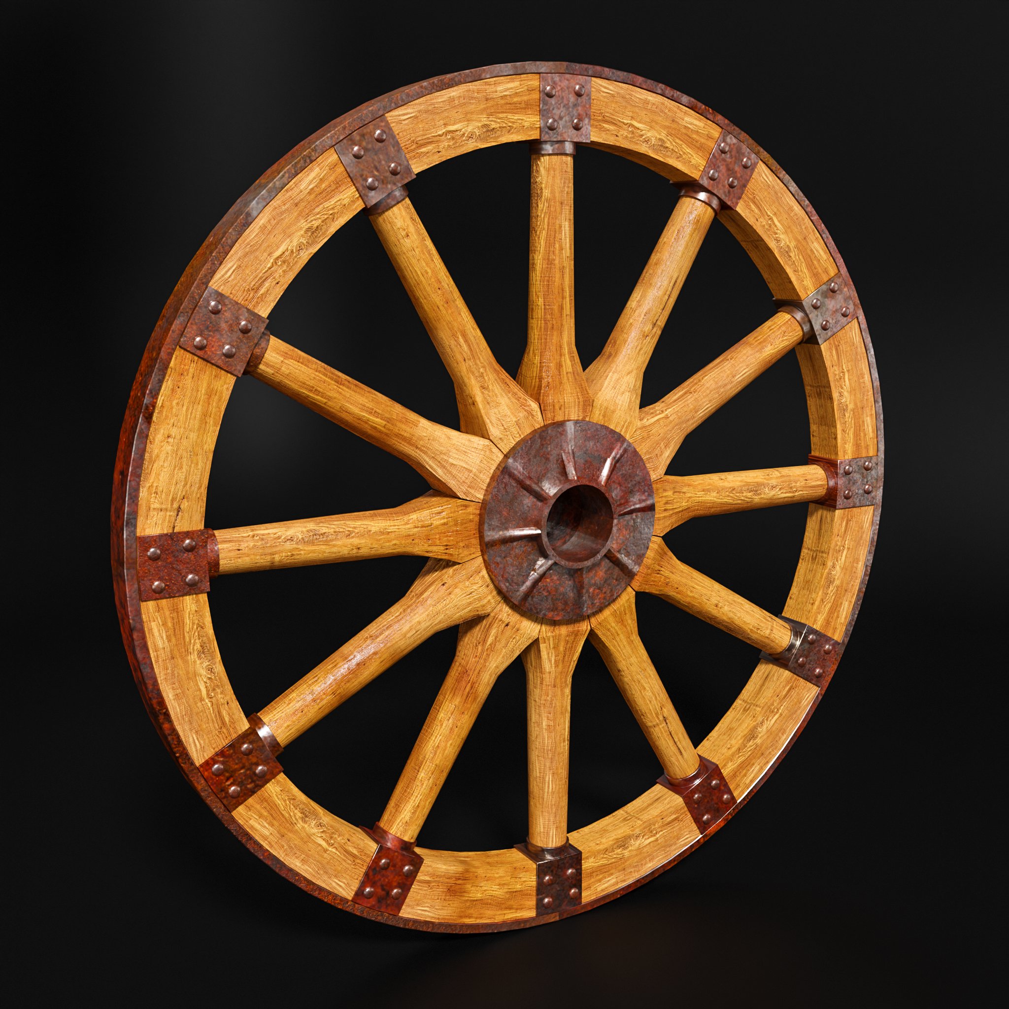 Old wooden wheel with iron fittings | FREE Vehicle Parts models ...