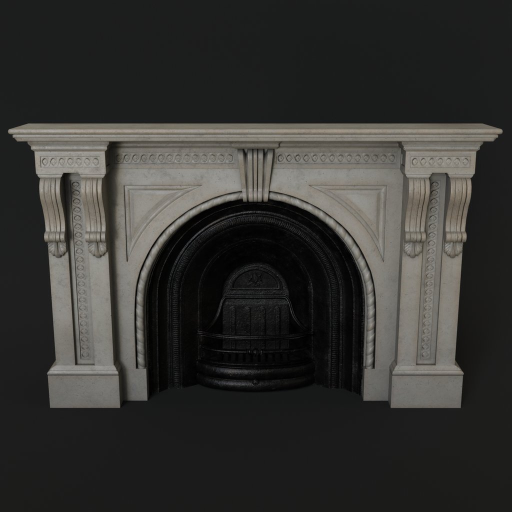 Victorian_marble_Fireplace | Fireplaces models | BlenderKit