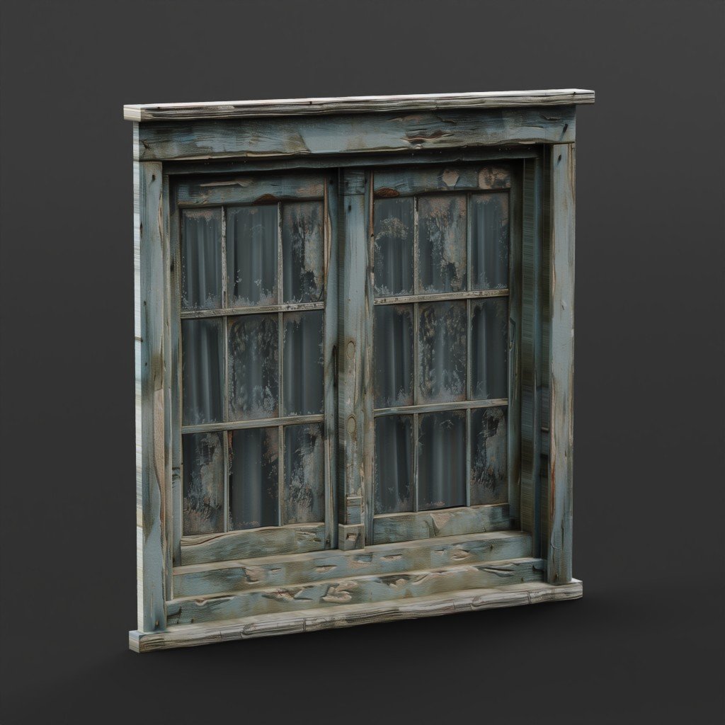 Old window - T - 12 | Windows models | BlenderKit