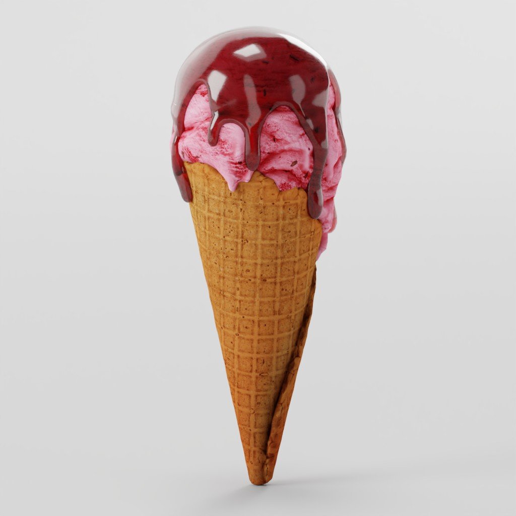 Strawberry Ice Cream | Sweets / Desserts models | BlenderKit