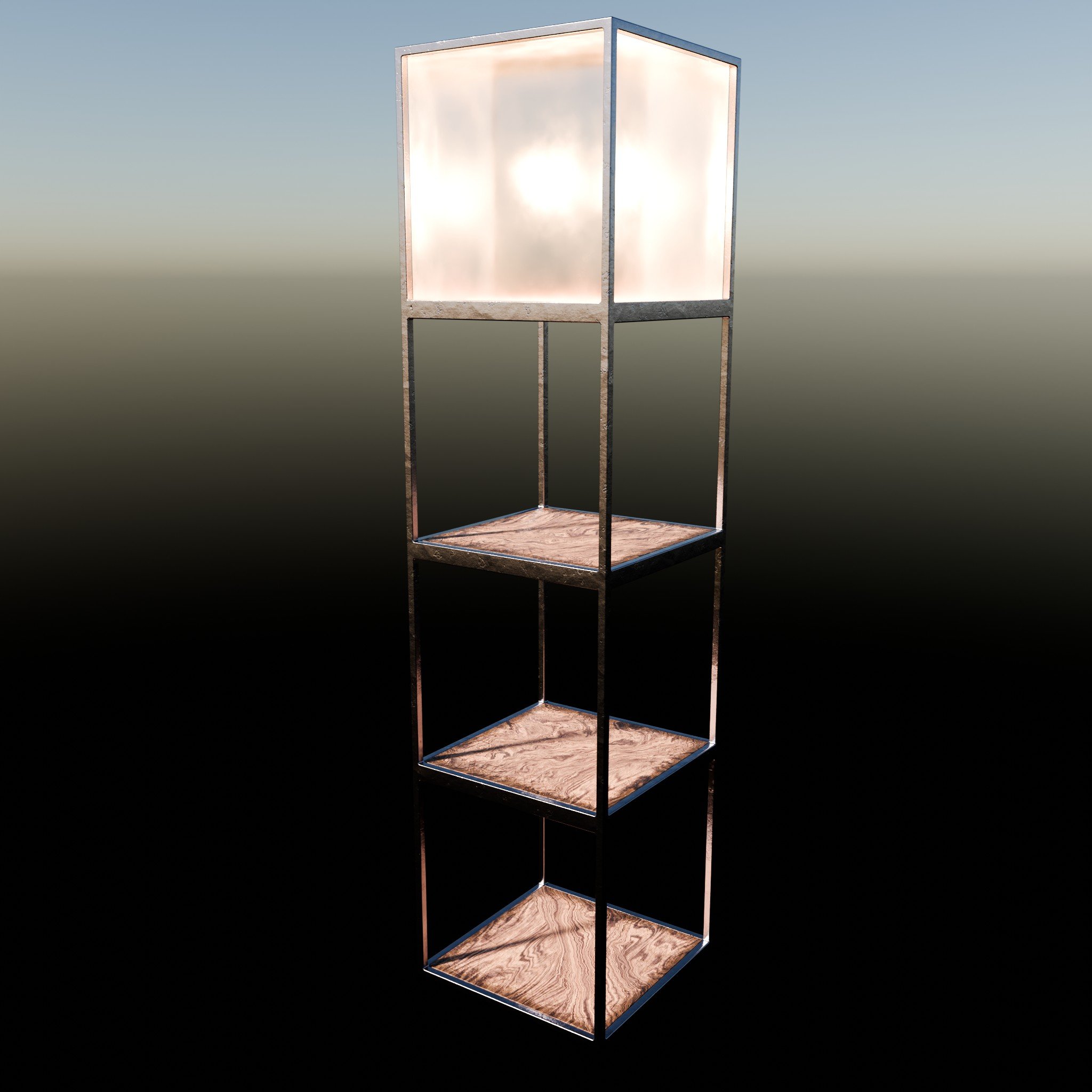 Shelf With Planks And A Light | FREE Sideboard & Drawers models ...