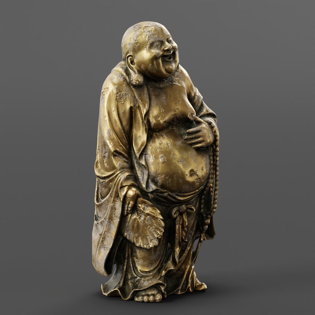 BlenderKit | Download the Laughing Buddha Standing Statue model