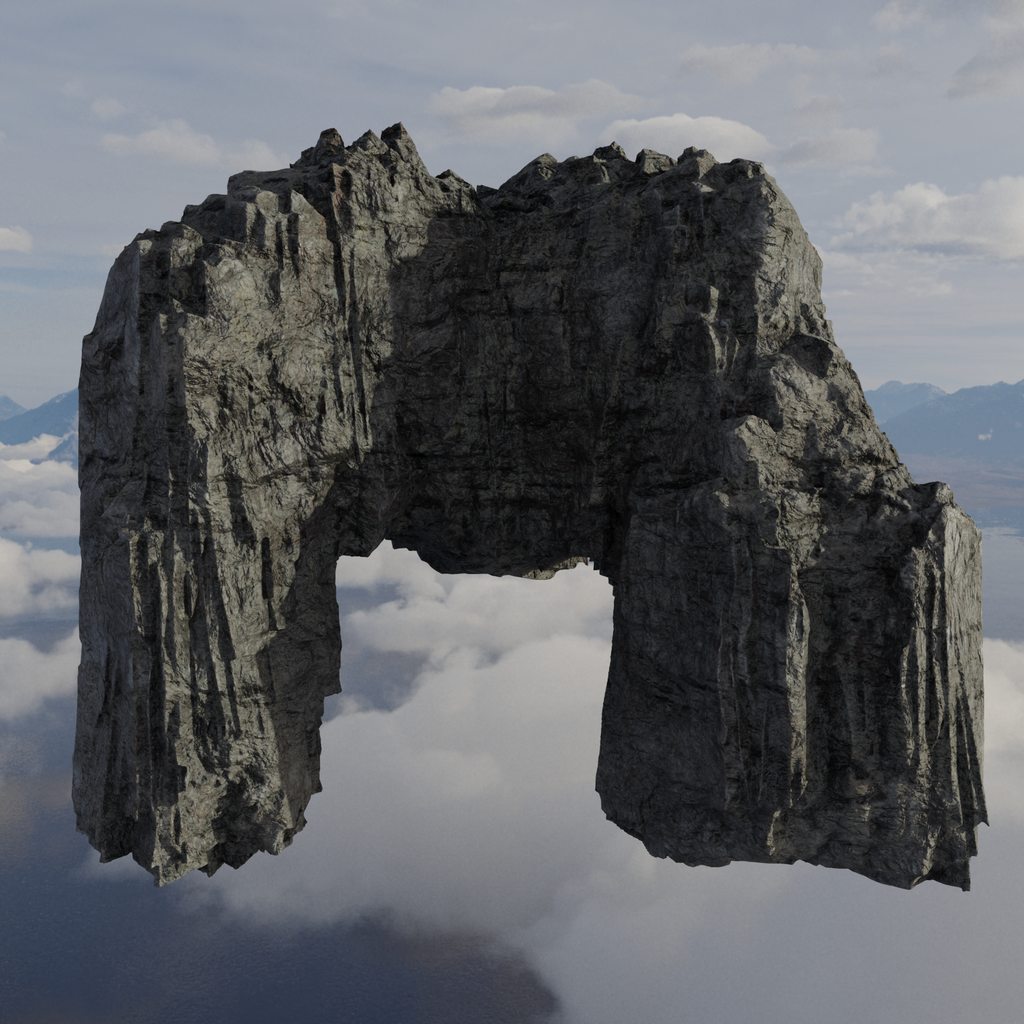 BlenderKit | Download the Rugged Rock Modular Assset model
