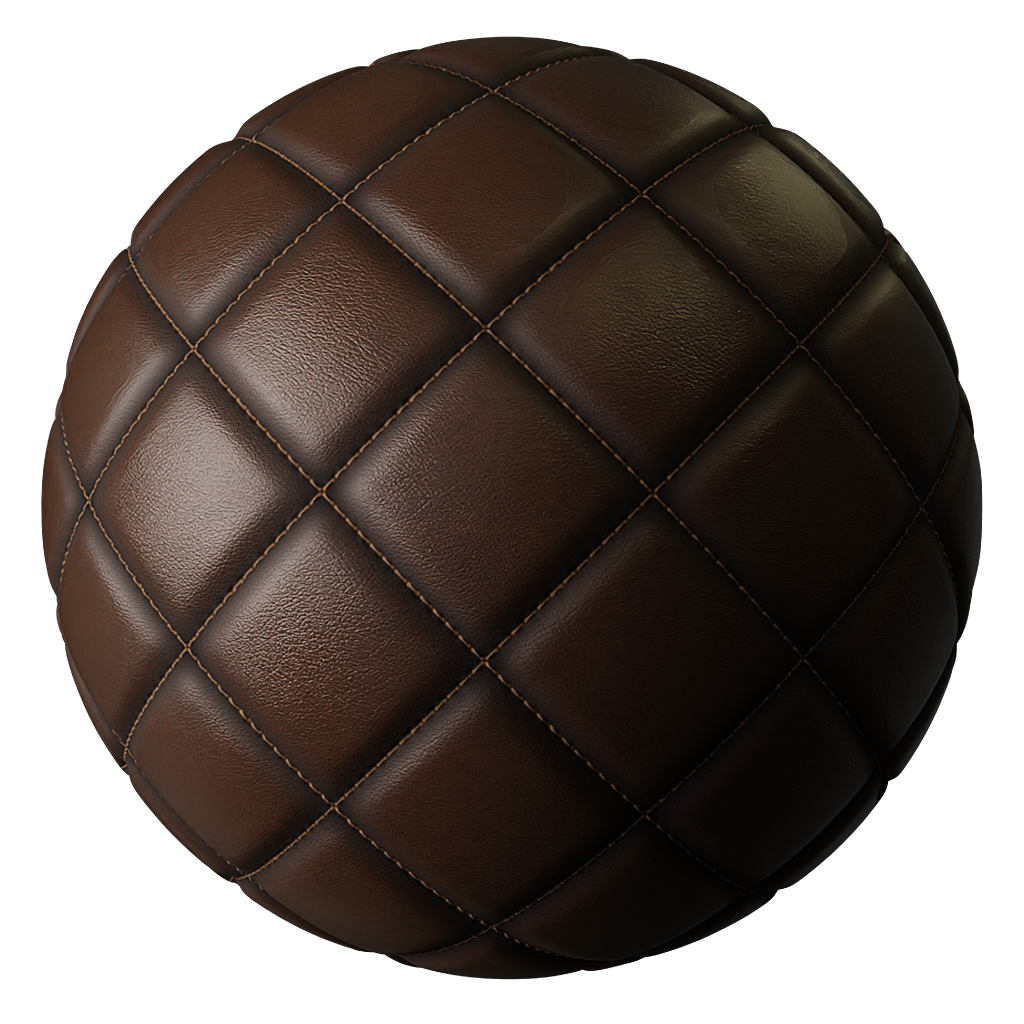 Diamond Quilted Stitch Leather Brown | FREE leather materials | BlenderKit