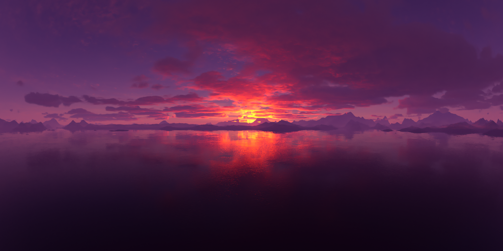 Cloudy Pink Sunset Landscape | Landscapes HDRis | BlenderKit