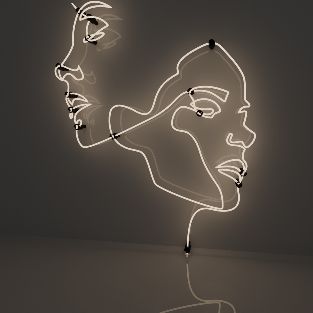 Neon Wall Light Face 03 | FREE Wall Light models | BlenderKit