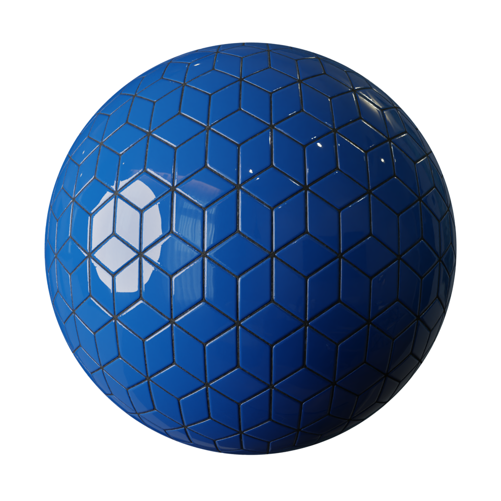 Rhombus Ceramic Tiles Blue | FREE tiles materials | BlenderKit