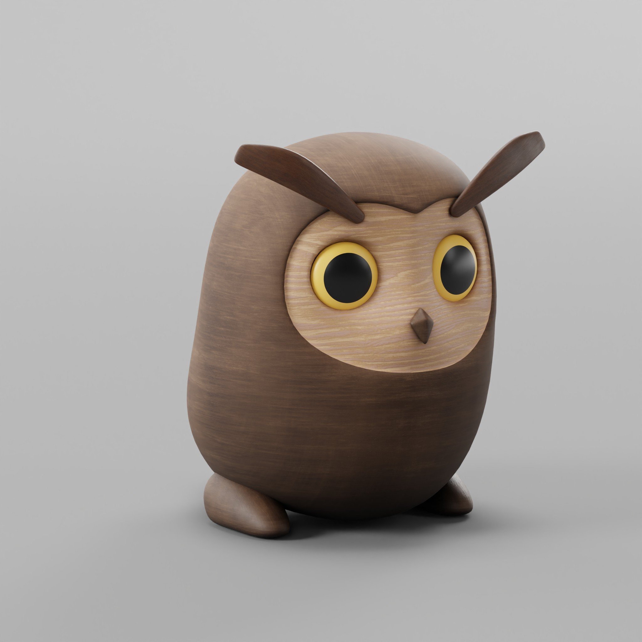 Owl wood | FREE Interior Sculptures models | BlenderKit