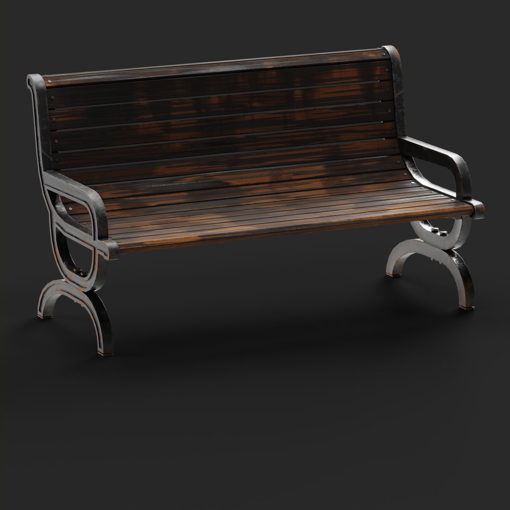 Rusty Bench | FREE Outdoor Furniture models | BlenderKit
