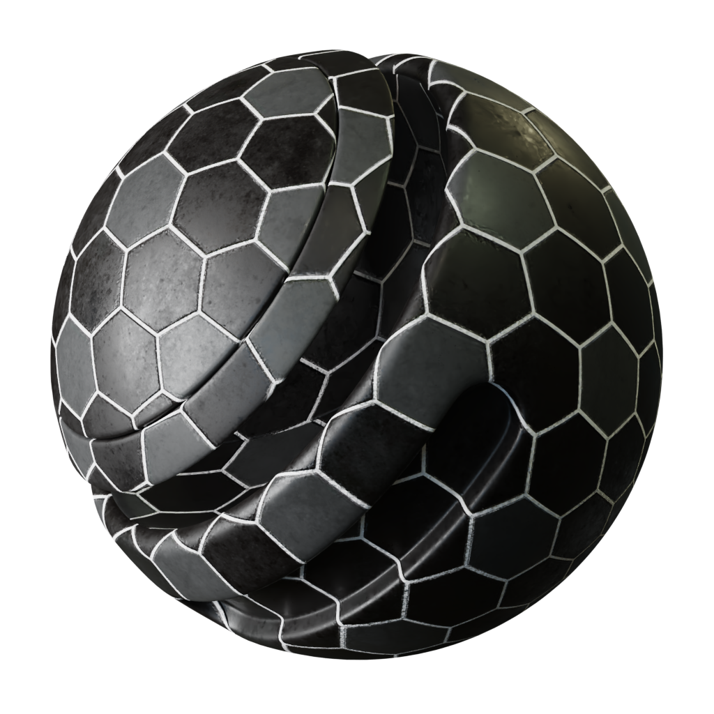 Hexa white and black tiles | FREE tiles materials | BlenderKit