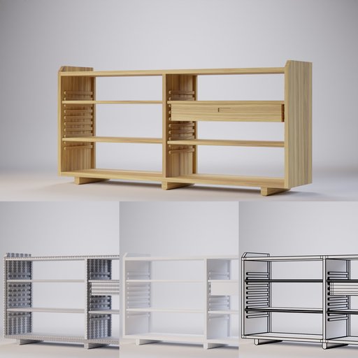 Ventura notched bookshelf 160x36x76 | Sideboard & Drawers models ...